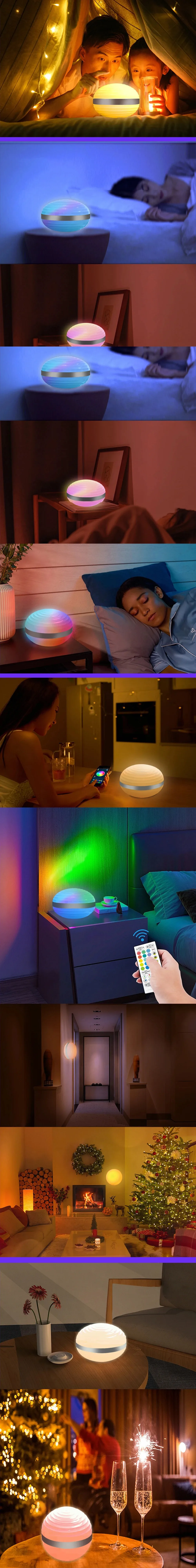 Rgb Bluetooth Touch Sensor Saturn Led Night Light 5v Usb Chargeable ...