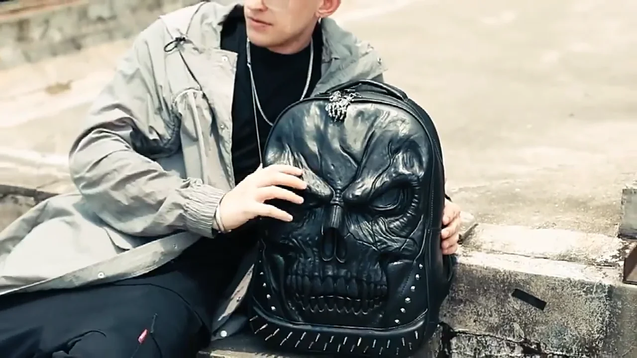 2021 New Original Three-dimensional Skull Backpack European And ...