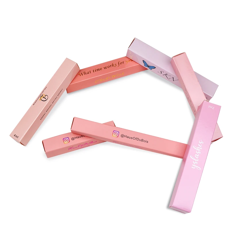 Custom Printed Label Lip Gloss Wand Lipstick Packaging Tubes and Boxes ...