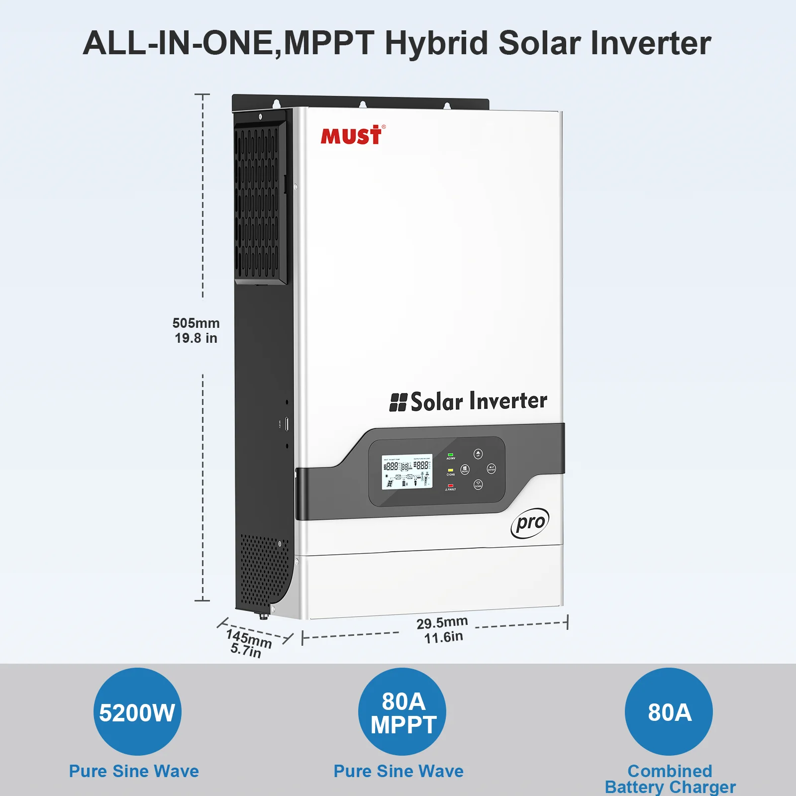 Must Hybrid Inverter 5.2kw 48v Power Inverter With Mppt Charger Solar ...