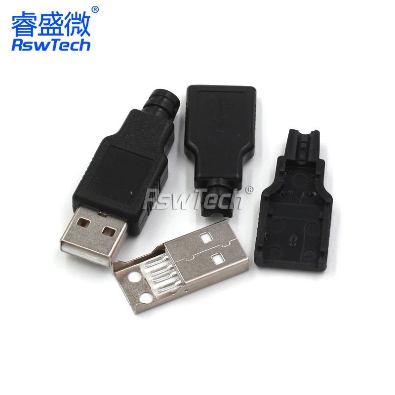 Micro USB A Smt 2.0 5 Pin Male Plug Connector Metal Parts Double Row ...