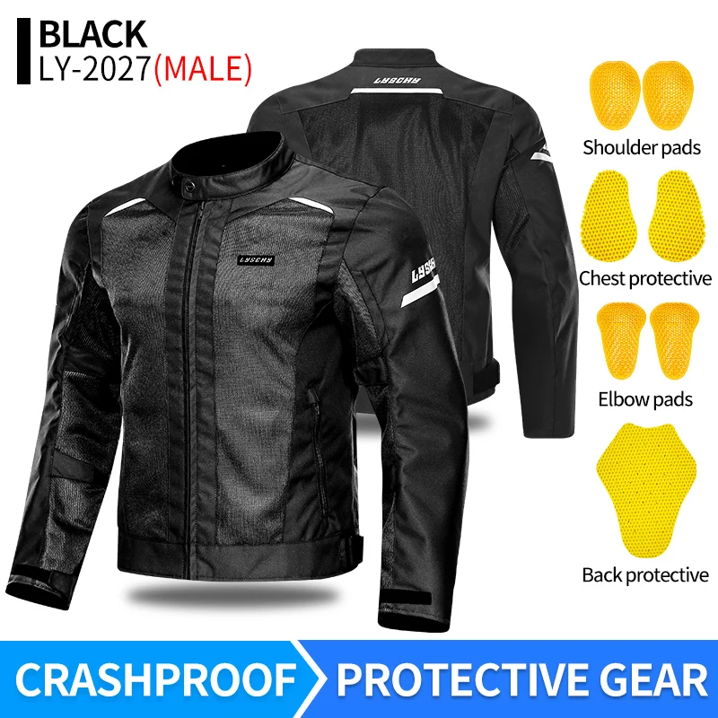 Lyschy Motorcycle Riding Suit Summer Mesh Men Anti-fall Breathable ...