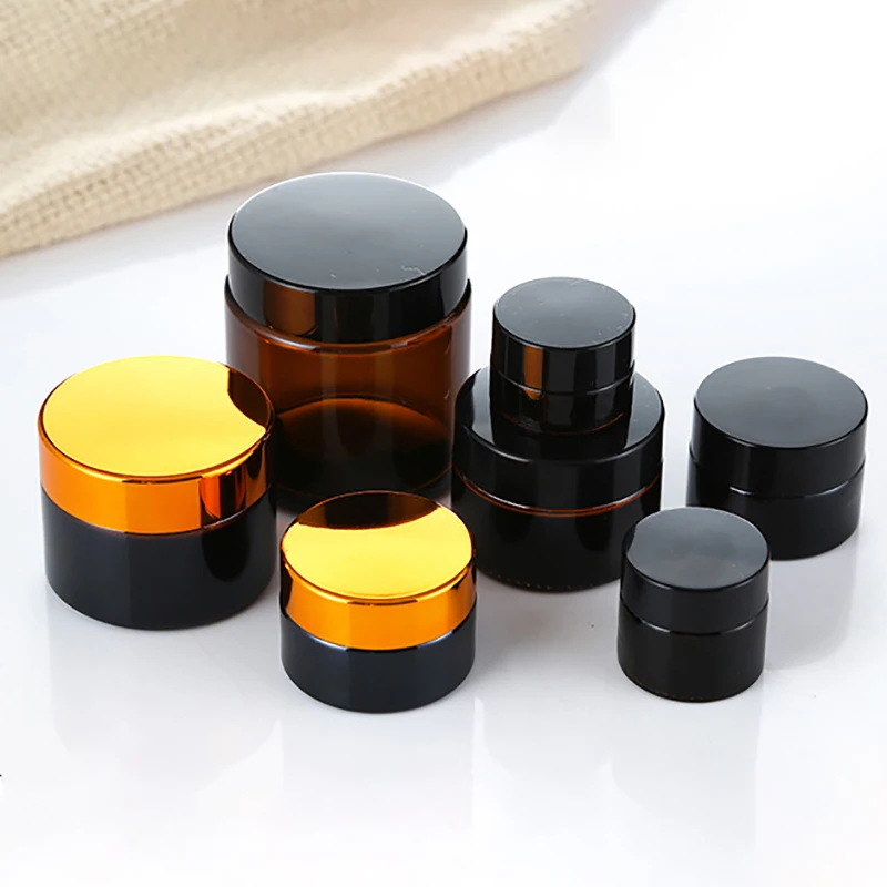 Frasco De Vidro Custom Empty Amber 50g 60g 100g Face Cream Body Butter ...