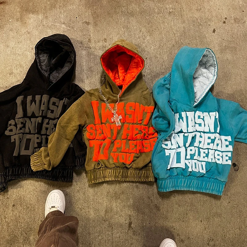 Luxury Unisex Cotton Puff Hoodies - Custom 3D Puff Print Design for B2B ...