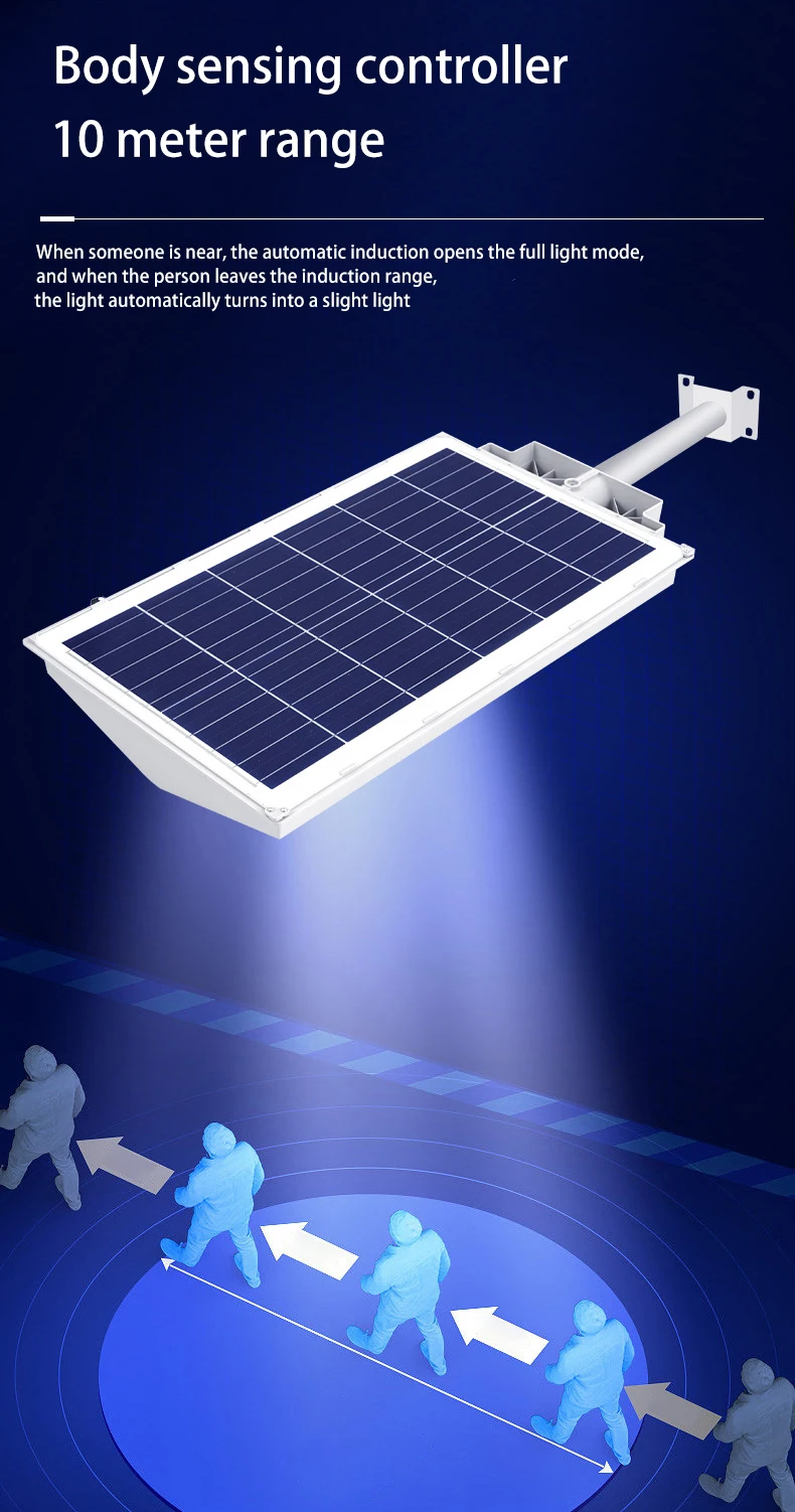 New Led Solar Cell Street Light Outdoor With Motion Sensor 100w 200w ...