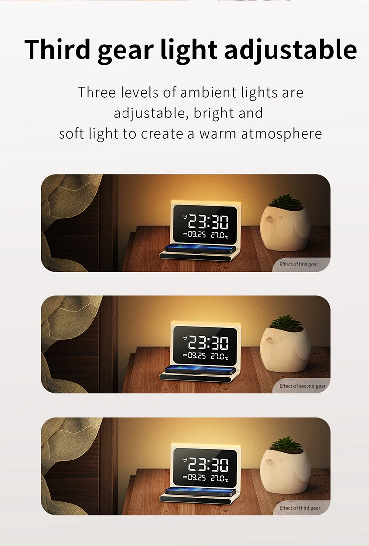 Custom Digital Clock Dock - Fast Charging Wireless Charger