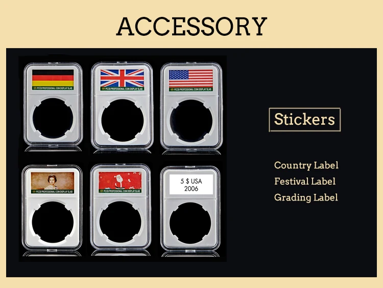 40mm Durable Direct Fit Coin Display Holder Clear Acrylic Coin Slab ...