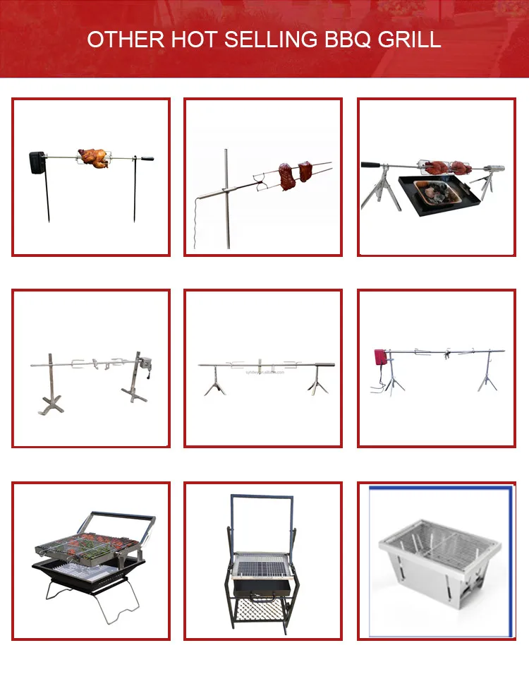 Commercial Camping Big Smoker Rotary Foldable Charcoal BBQ Set Grill Rack