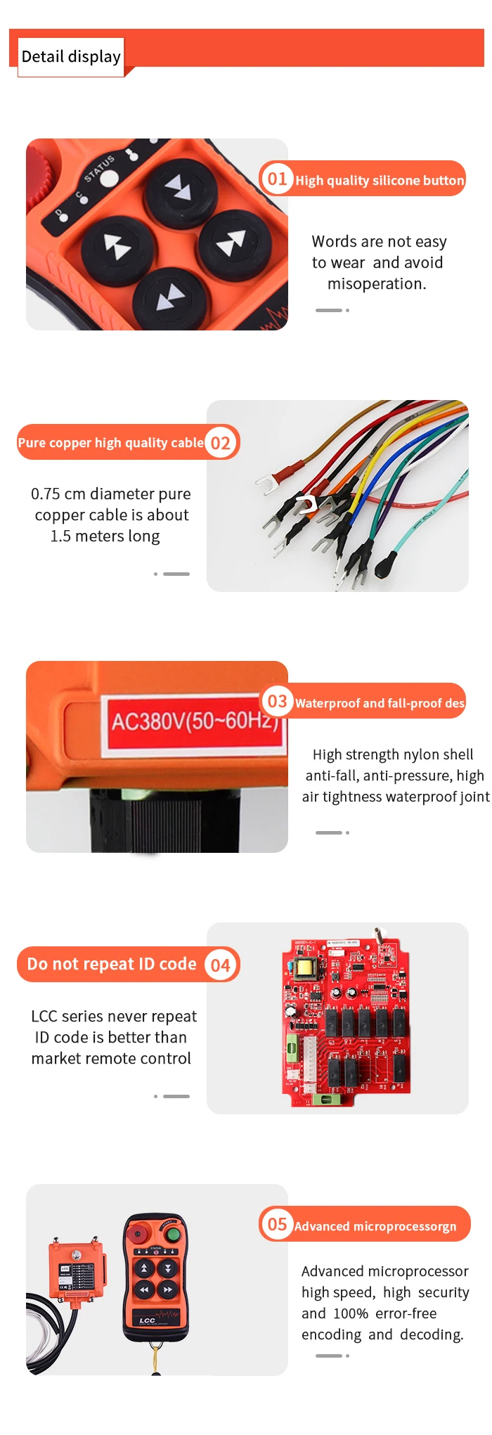 Q400 4 Buttons Single Speed Wireless Industrial Remote Control Joystick ...