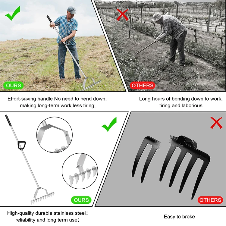 JH-Mech Lawn Thatching Rake OEM Heavy Duty Garden Rake With Gloves for ...