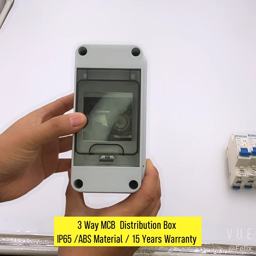 Three Ways Mcb Circuit Breaker Ac Dc Power Distribution Box Waterproof ...