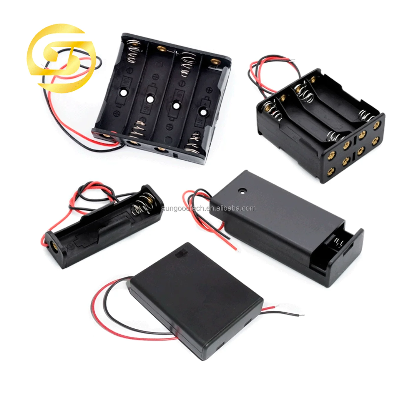 AA AAA 18650 Battery Holder Charging Holder With Cover Switch CR2032 ...