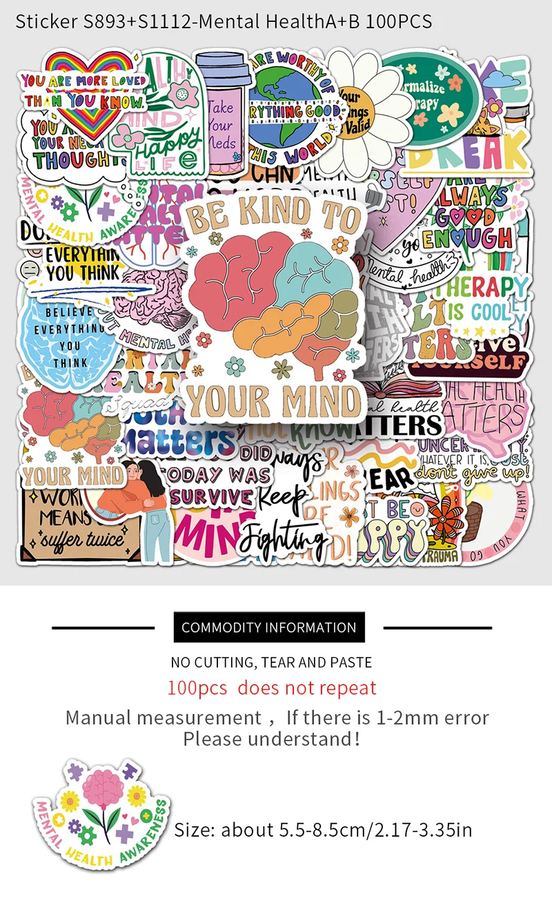 100pcs High Quality Characters Motivational Healing Cartoon Sticker ...