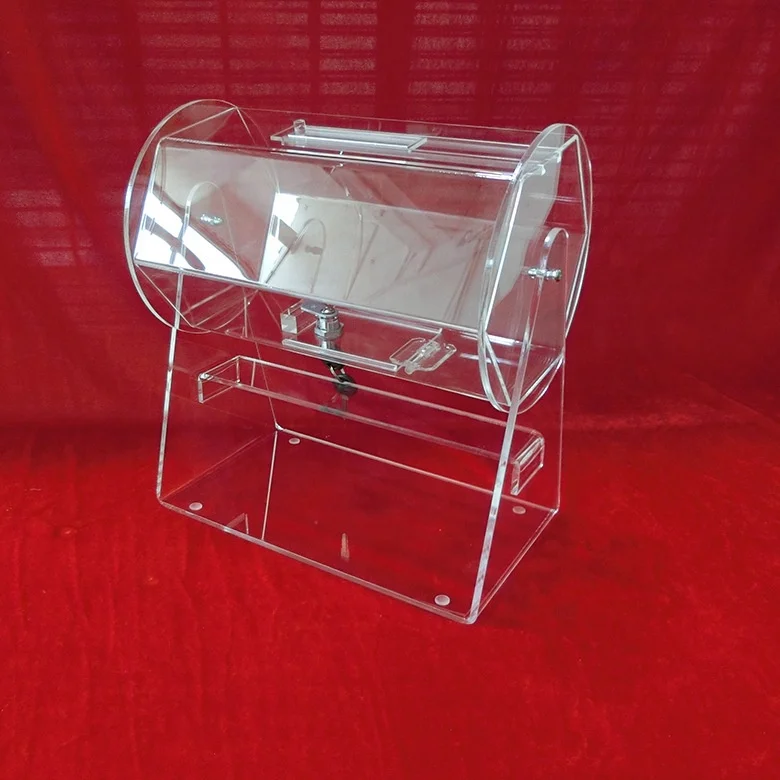 Lockable Custom Acrylic Raffle Drum Acrylic Raffle Drums Transparent ...