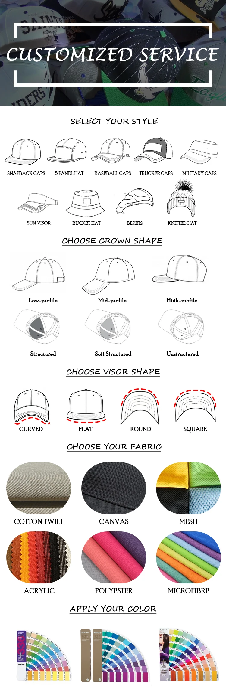 Custom 6 Panel Embroidery Logo Hip Hop Snapback Caps Wholesale Flat ...