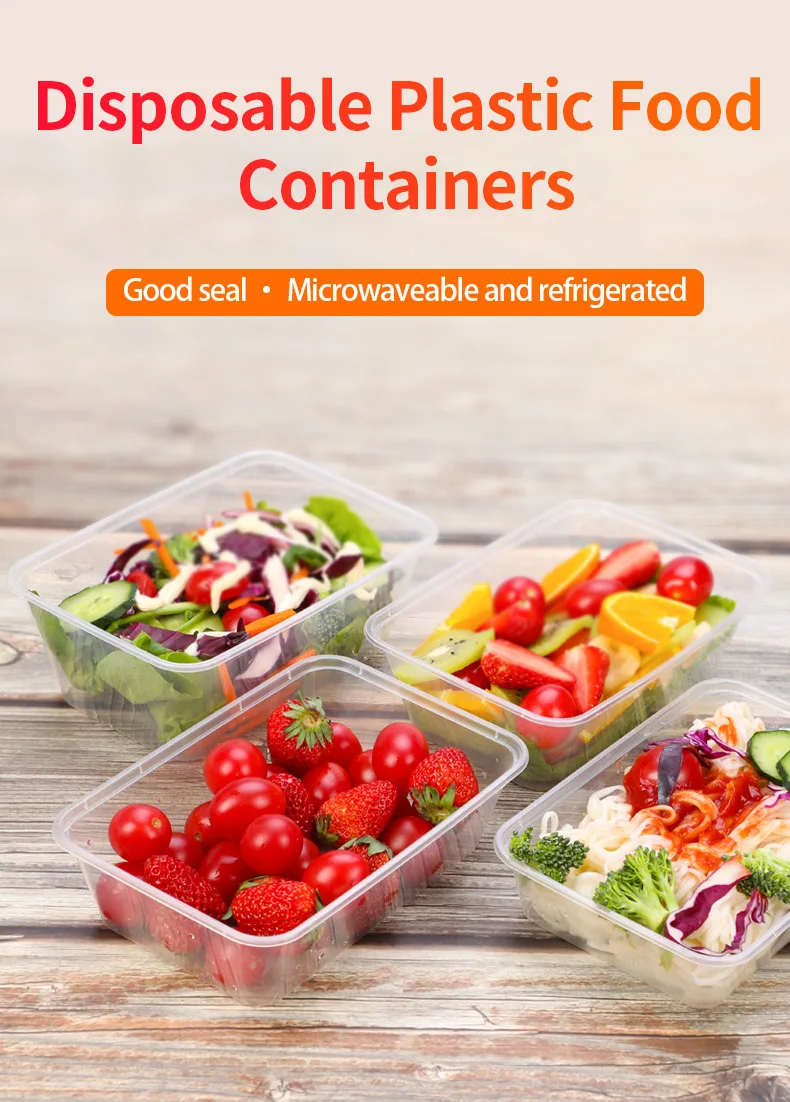 Hot Selling Rectangle Disposable Plastic Lunch Boxes