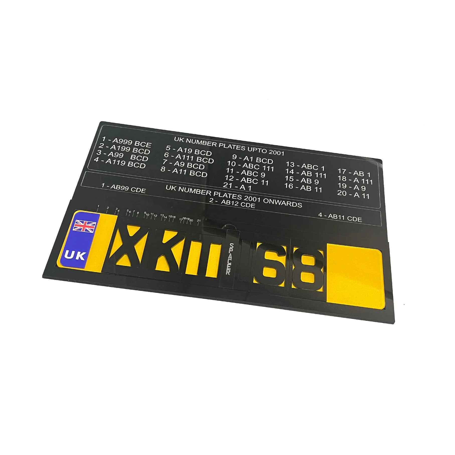 Personallised Number Plate Jig Spacing Kit for Oblong Plates