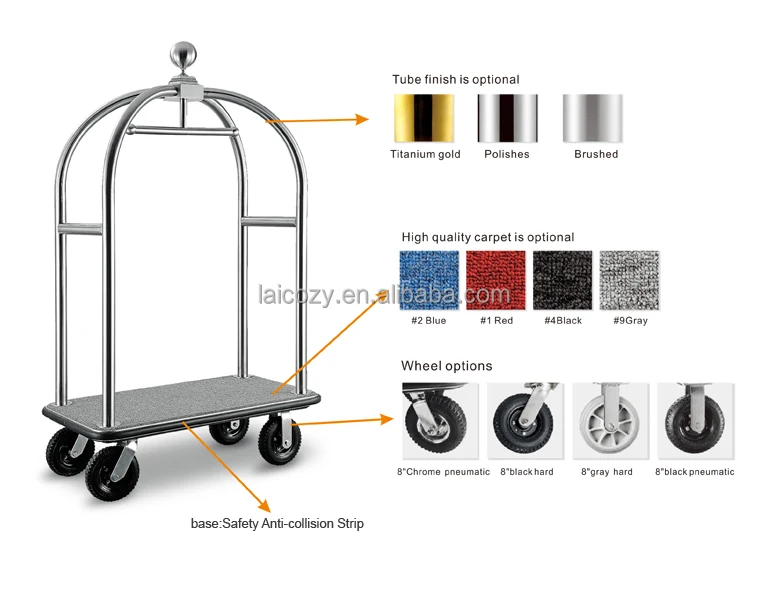 5 Star Hotel Lobby - Laicozy Bellman Trolley & Birdcage Cart