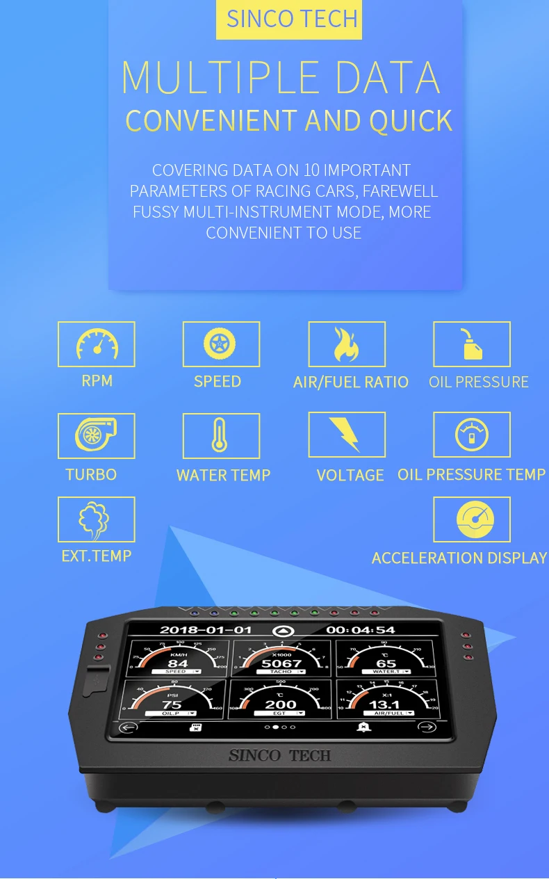 Sincotech DO909 Race Dash - Customizable Digital Instrument
