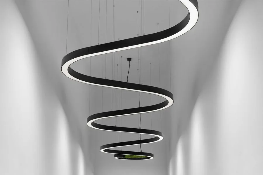 Indoor Curved Profile LED Linear Round Oval Ceiling Light with Direct ...