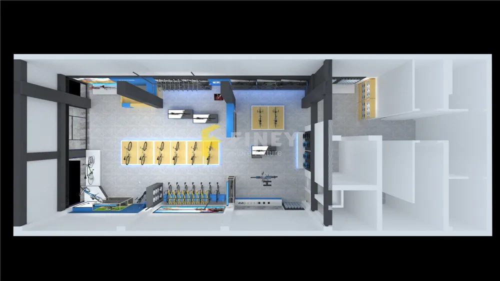 Custom Bike Shop Interior Layout - Decorative & Functional