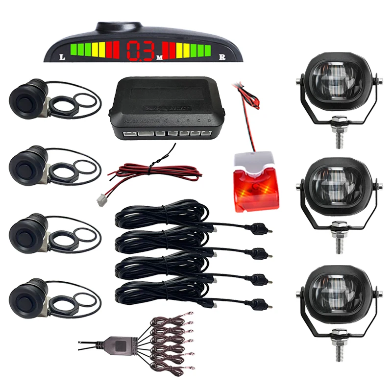 Forklift Reverse Basic Radar 10-80V Area Buzzer Voice Alarm Collision ...