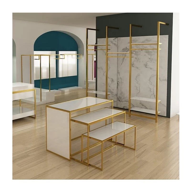 Fashion Boutique Store Design Nest Table Set Clothes Rack Shop Fitting ...