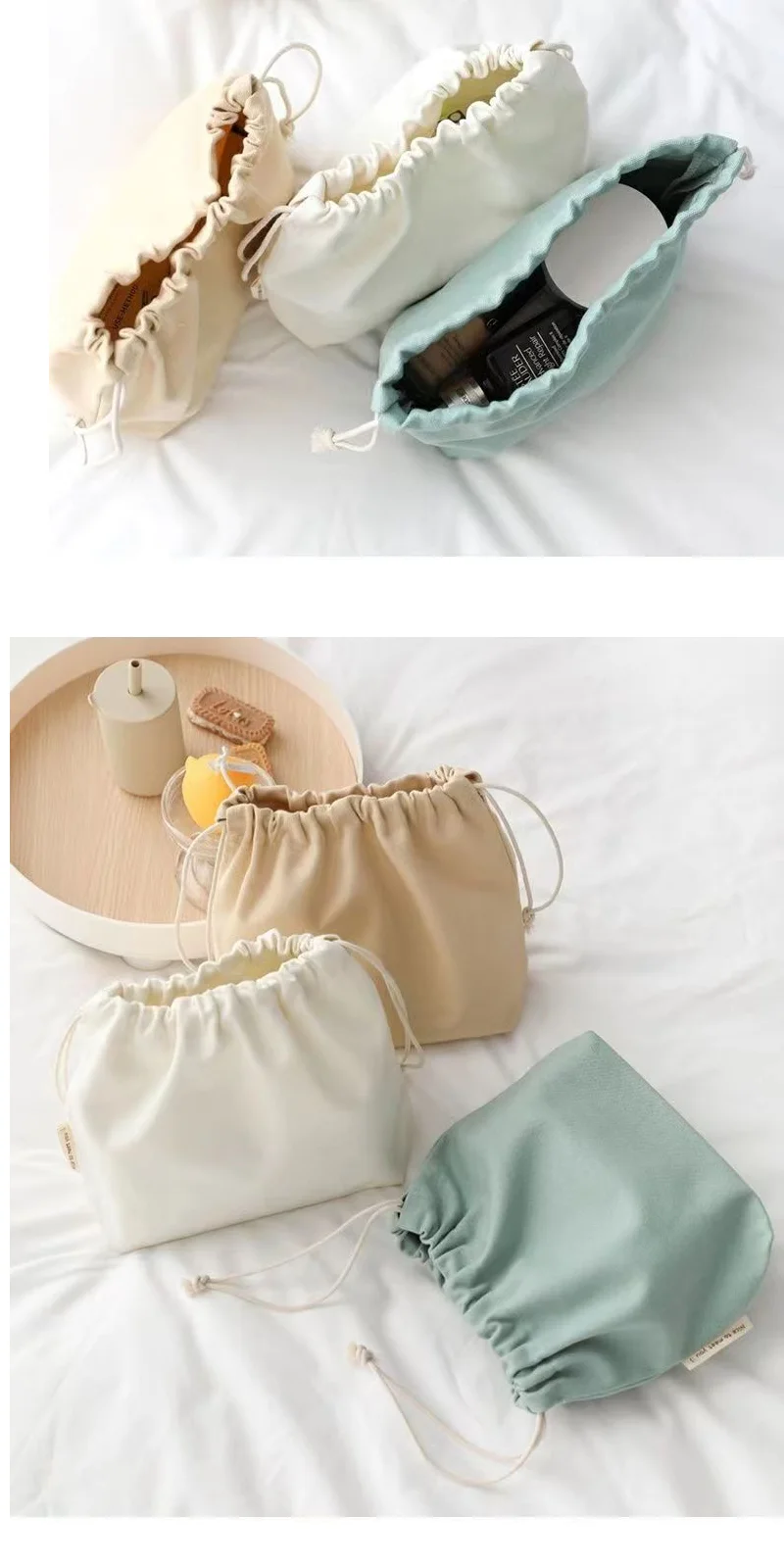 Eco Canvas Printed Cotton Linen Draw String Bags Packaging Custom Logo ...