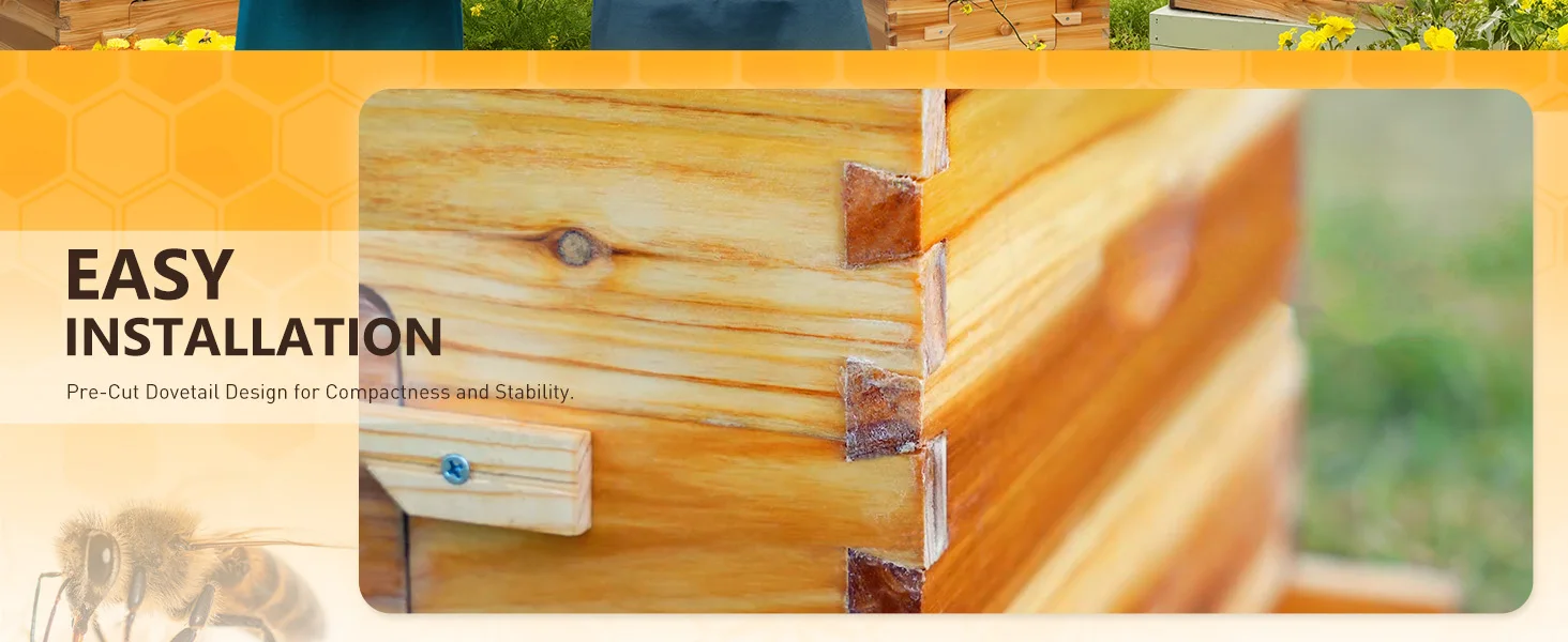 3 Layer Bee Hive Boxes Starter Kit Beekeeping Supplies Bee House with ...