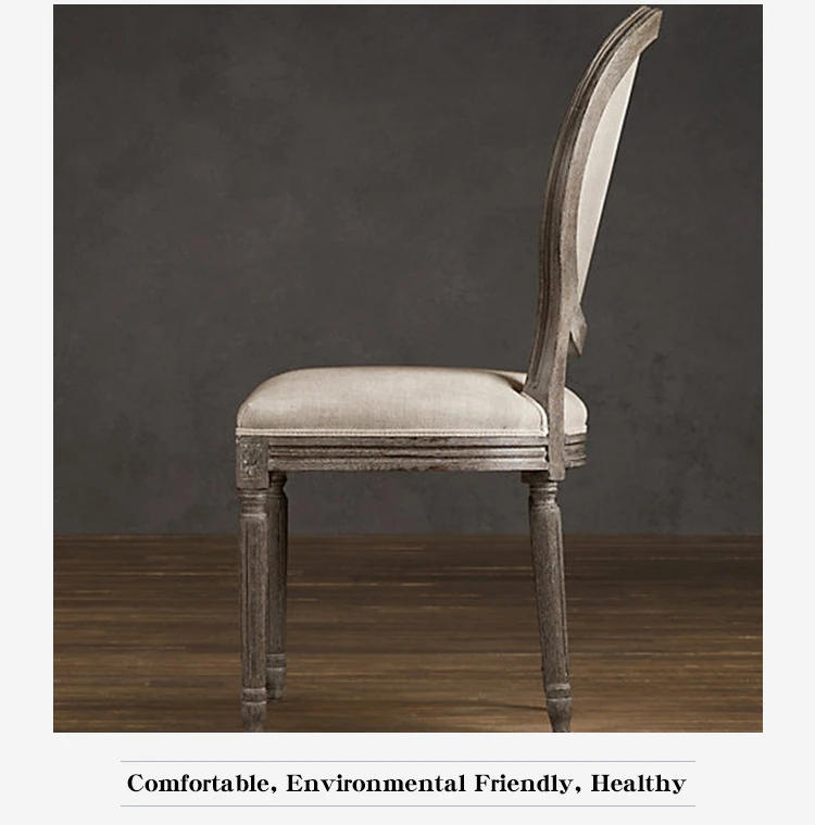 Antique Classic French Louis Dining Chair Round Back Wooden Home ...