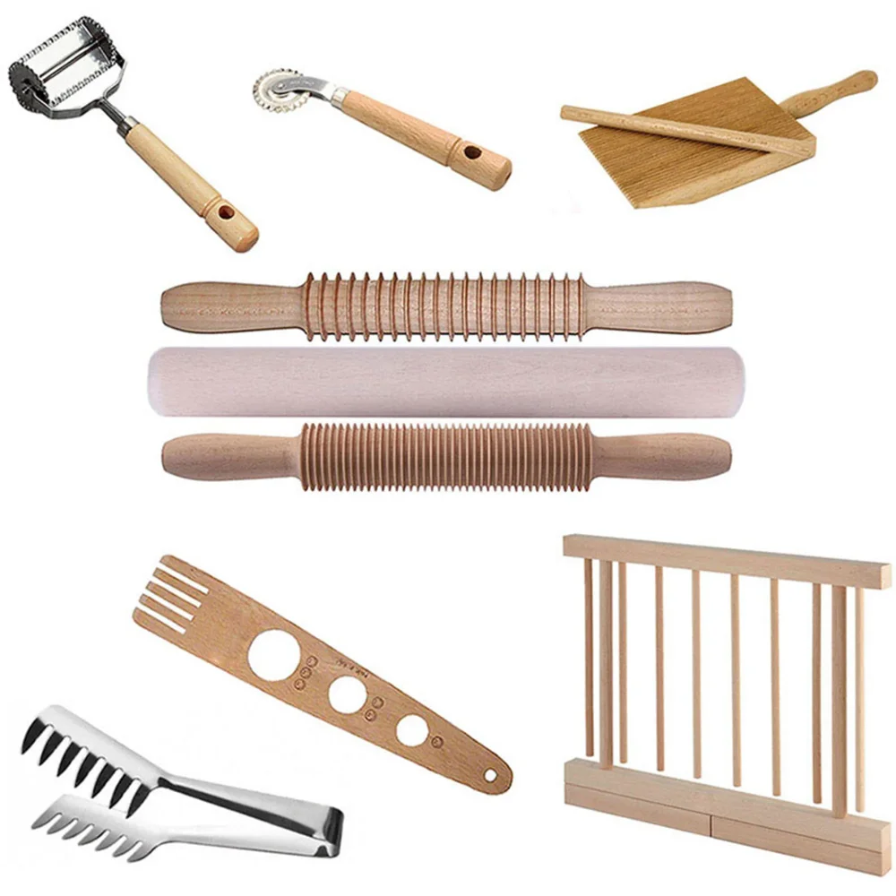 2025 Wood Pasta Starter Set Wooden Pasta Utensils Tool Kit Fettuccine ...