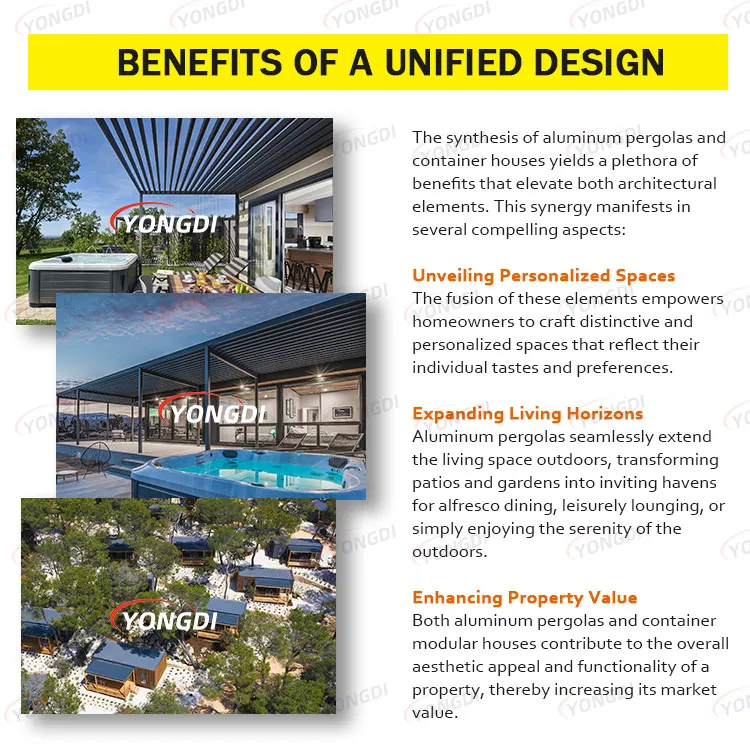Modular 20ft 40ft Container House with Sun Shade Pergola