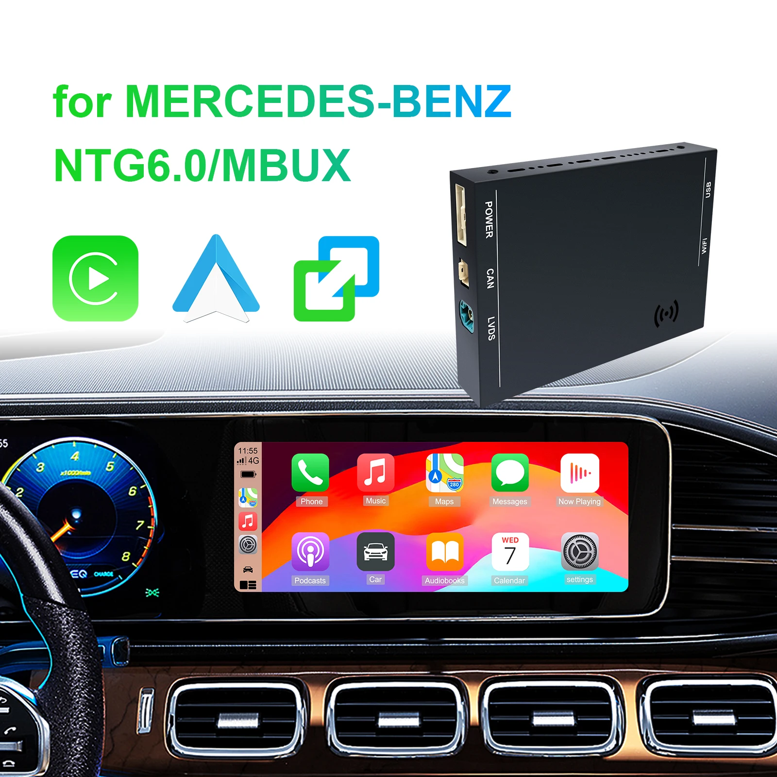 Oem Screen Upgrade Kit Decoder Box Carplay Android Auto Mirror Link For ...