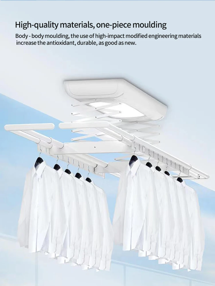 Smart Drying Rod With Large Led Lighting With Remote Control Clothes ...