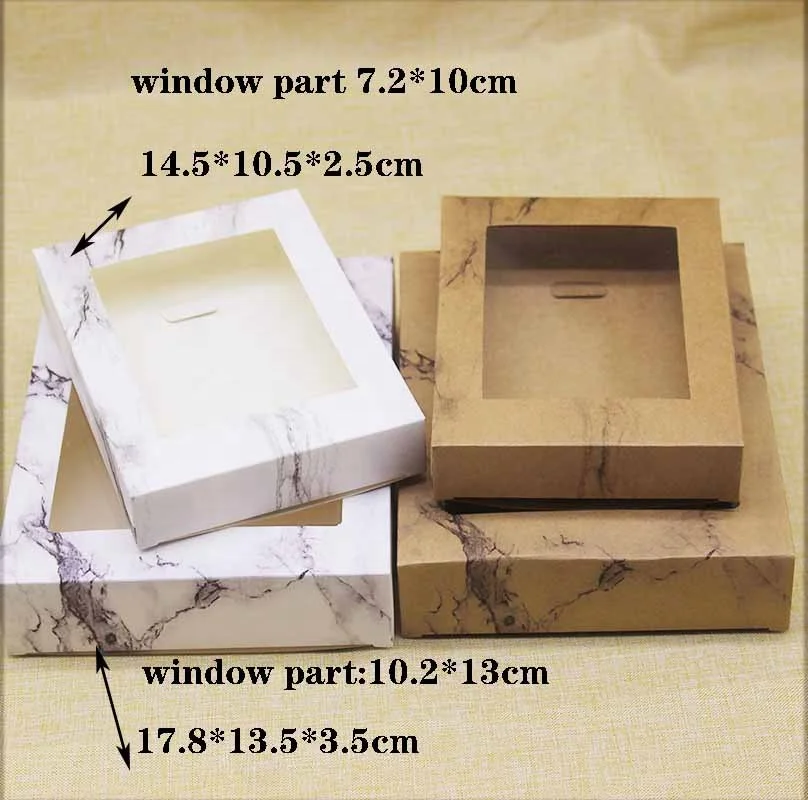 Thank You Clear Transparent Window Kraft Paper Boxes Candy Cookie Gift ...