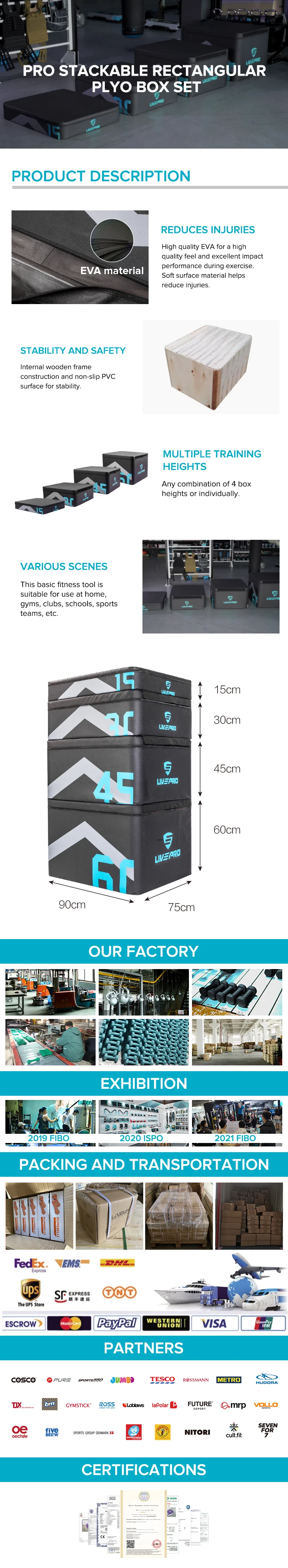 LIVEPRO Gym Training Sit-Ups Safe Soft Plyometric Jump Box