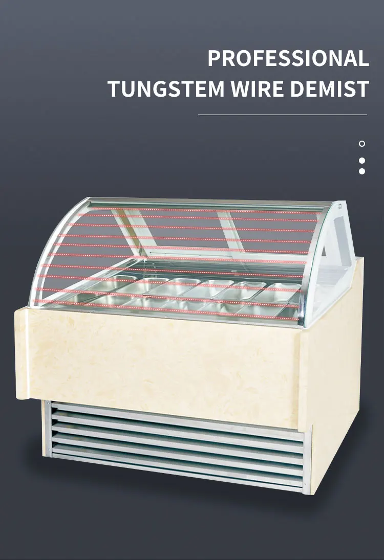 Gelato Ice Cream Hard Countertop Display Showcases Freezer