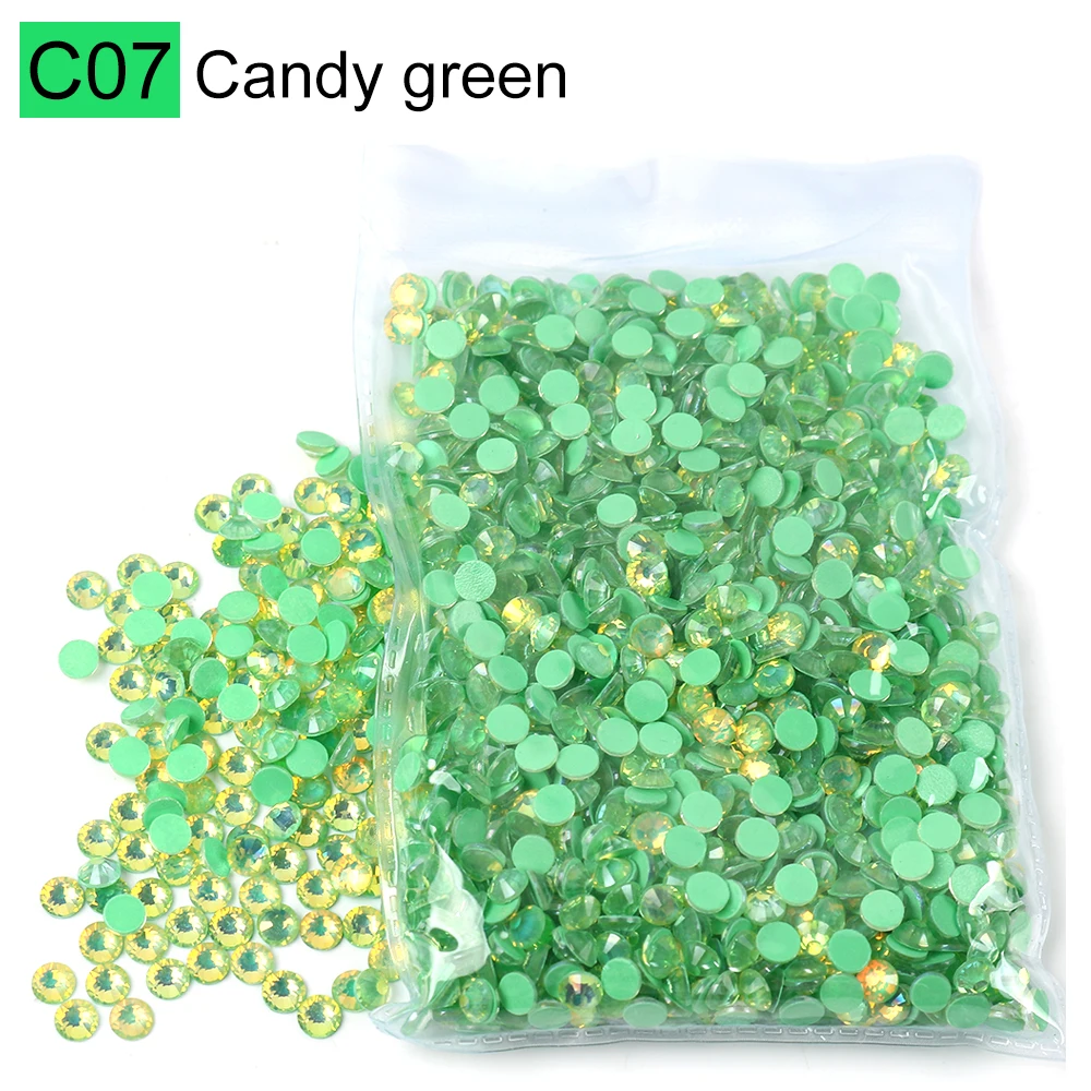 Neon Colors Flat Back Glass Rhinestones Non Hotfix Noctilucent ...