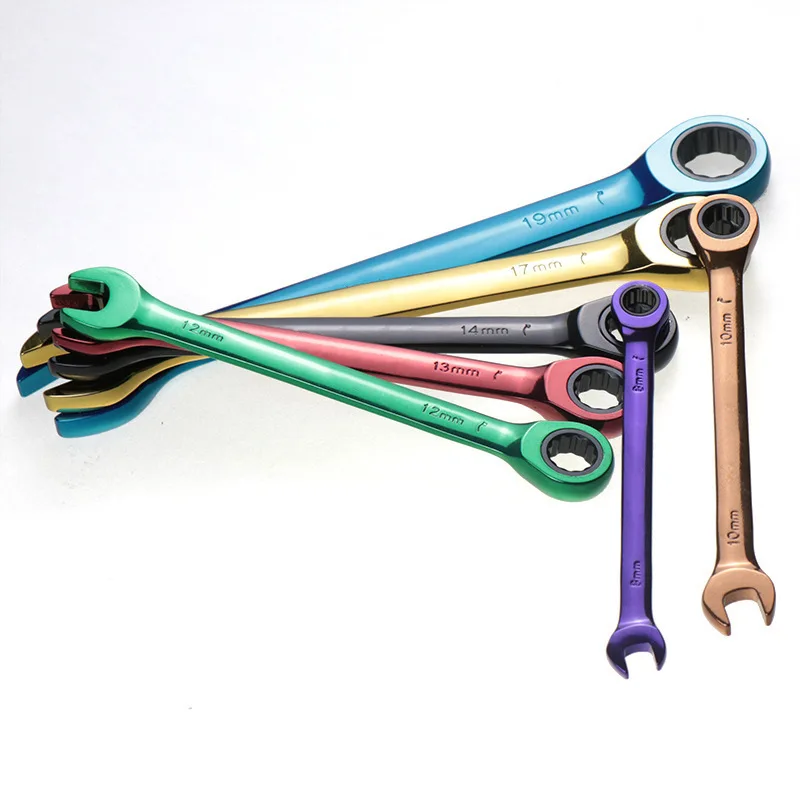 6-32mm Color Combination Ratchet Wrench Set Dual-purpose Open End ...