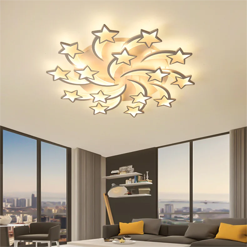 Design White Shooting Star Living Room Study Ceiling Light Warm Multi ...