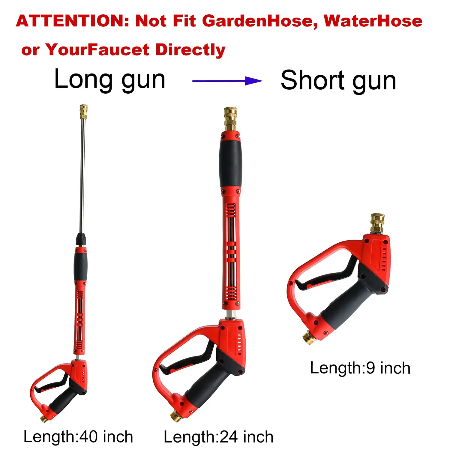 Pressure Washer Gun With Replacement Wand Extension 5 Nozzle Tips M22 ...