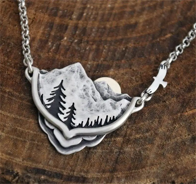 Simply Beautiful Stunning Mountain Sun Landscape Necklace - Buy Mountain Sun Landscape Necklace ...