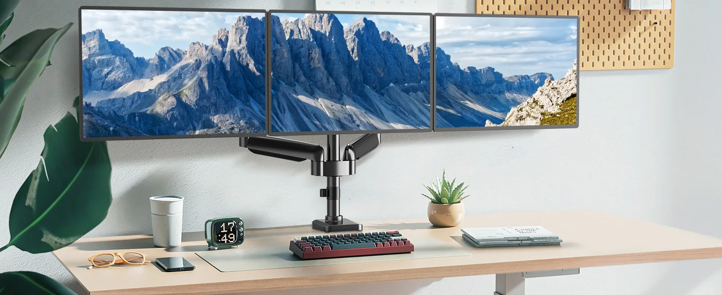 Triple Monitor Mount 3 Monitor Stand Desk Mount,Gas Spring Triple ...