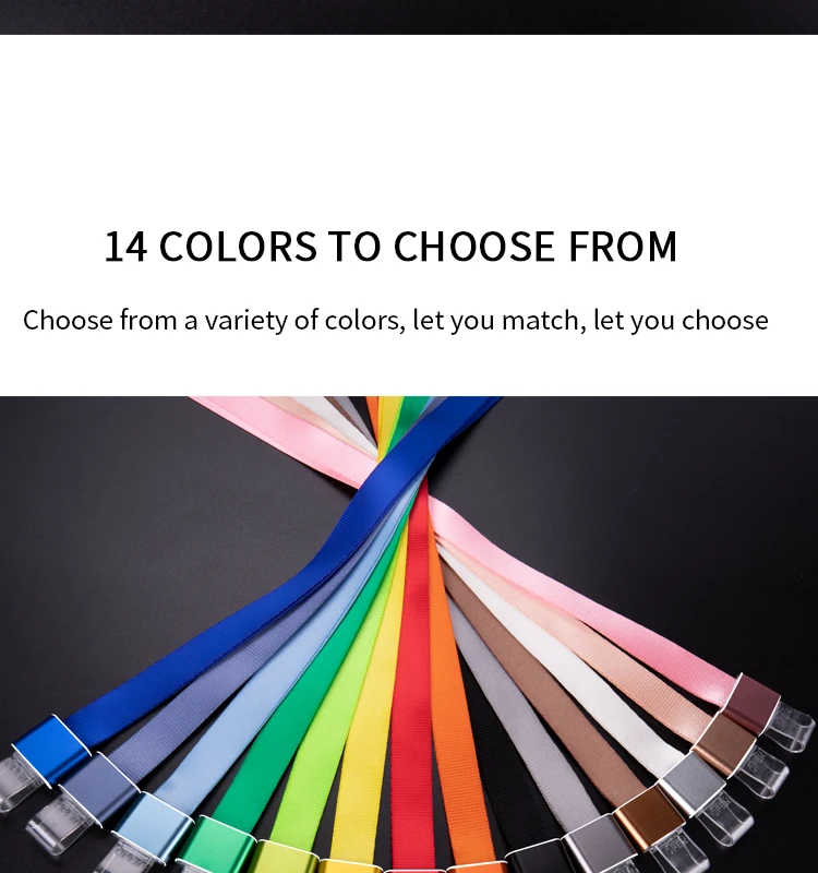 Kejea Custom Silk Scree Lanyard Solid Color Rope Id Card Hanging Metal ...