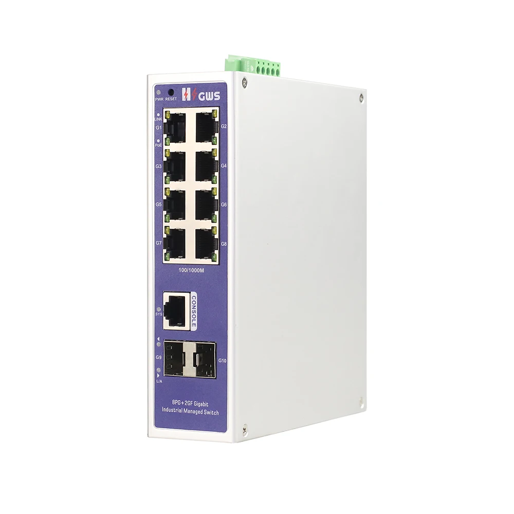 8 Port Poe Gigabit Managed Poe Switch With 2 Sfp Ring Industrial Poe ...