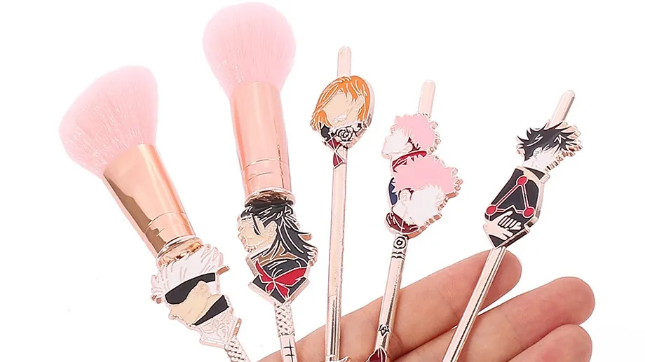 New Designs Japan Anime Jujutsu Kaisen Pink Makeup Brushes Tool Set ...