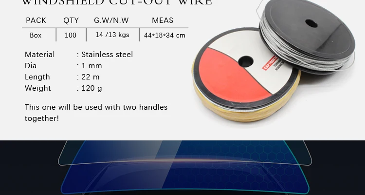 Car Windscreen Glass Cutting Tool - Stainless Steel Wire