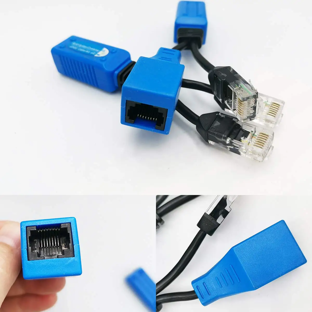 RJ45 Ethernet Cable Combiner Splitter Sharing Kit for POE