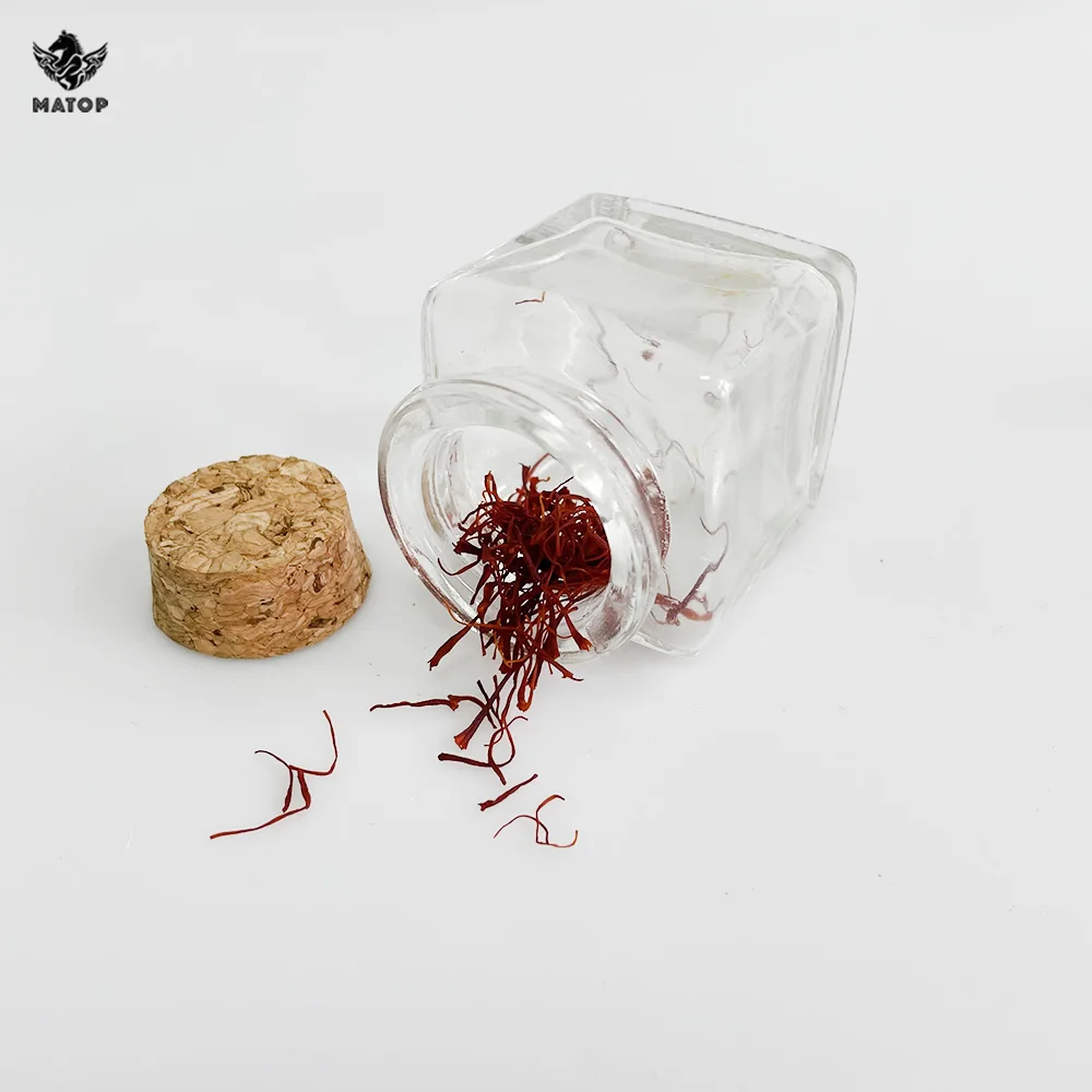 Wholesale Square Round Glass Customized Saffron Bottles