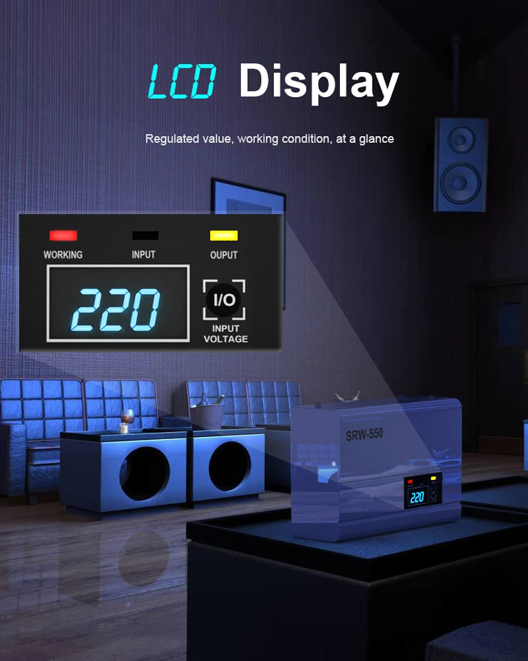 GECHY Wall Mounted 500VA AVR Digital Display Power Stabilizers